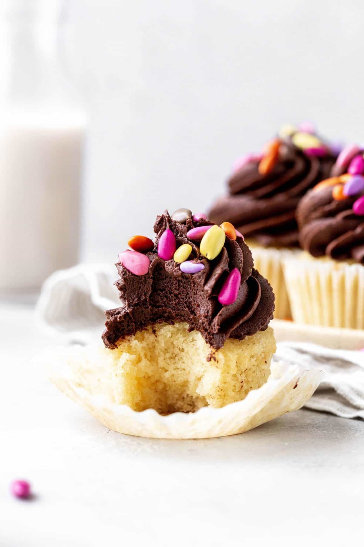MOIST Brown Butter Vanilla Cupcakes with Fudgy Chocolate Frosting