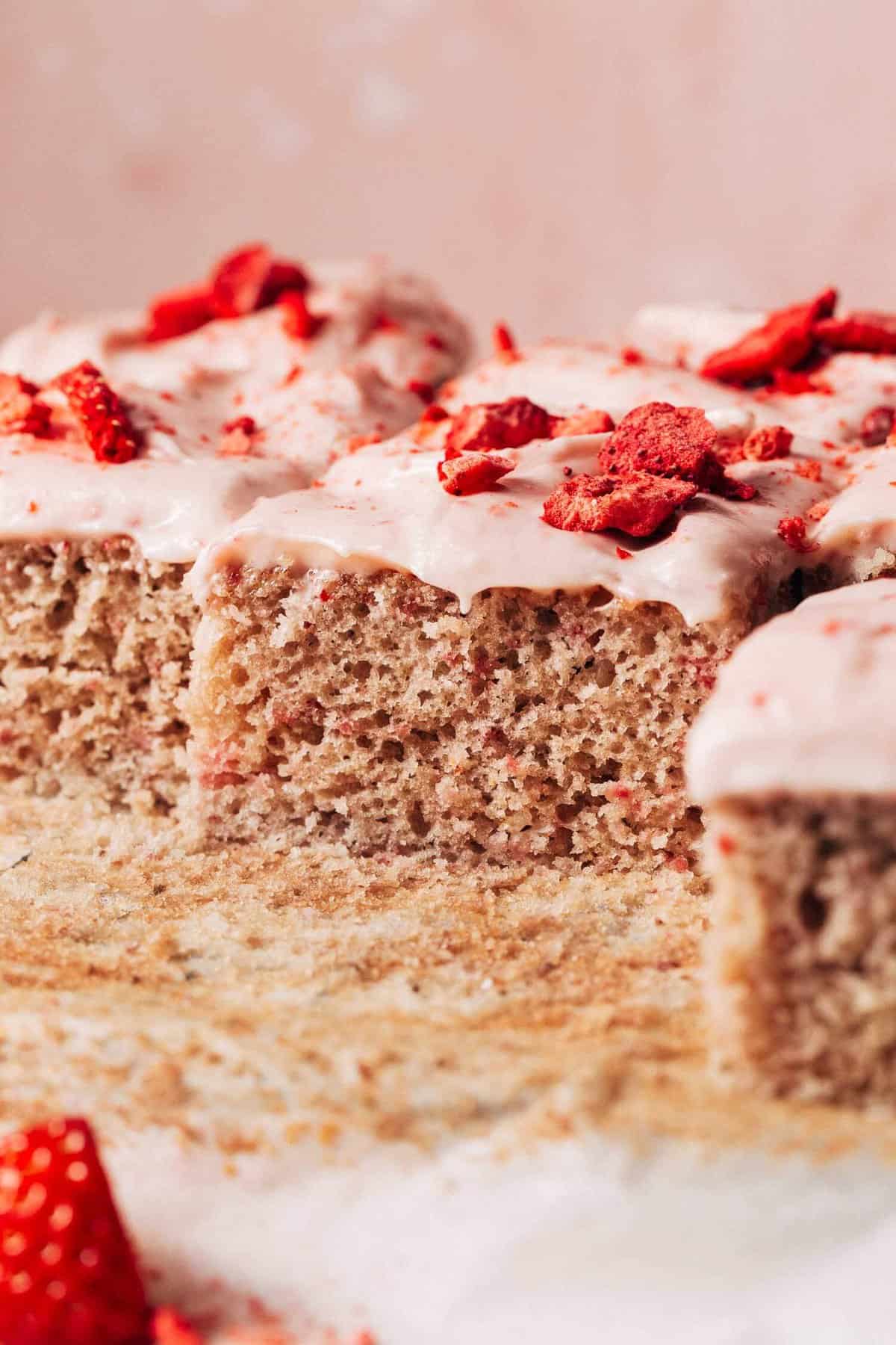 Fresh Strawberry Sheet Cake with Strawberry Cream Cheese Frosting
